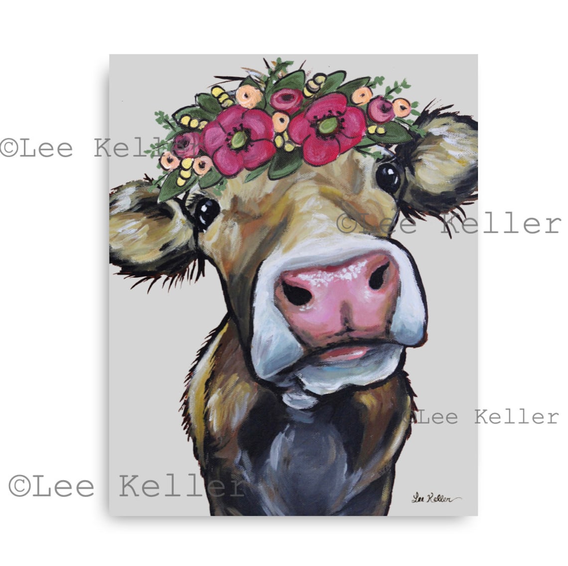 Cow Art Print From Original Canvas Cow Painting. Cow With - Etsy