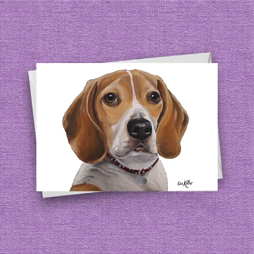 Beagle Card, 5x7" Dog Greeting Card, Dogs Greeting Cards - Etsy