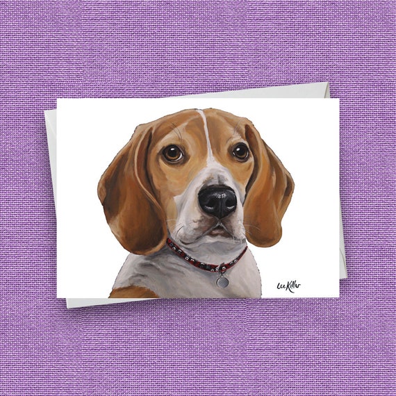 Beagle Card 5x7 Dog Greeting Card Dogs Greeting Cards - Etsy