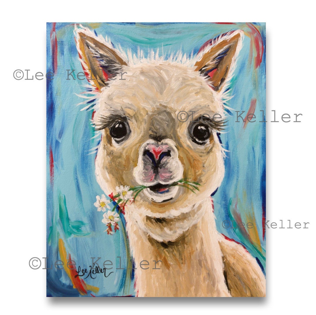 Alpaca Canvas Art Print, Alpaca Art, Alpaca Art Prints, Alpaca Decor ...
