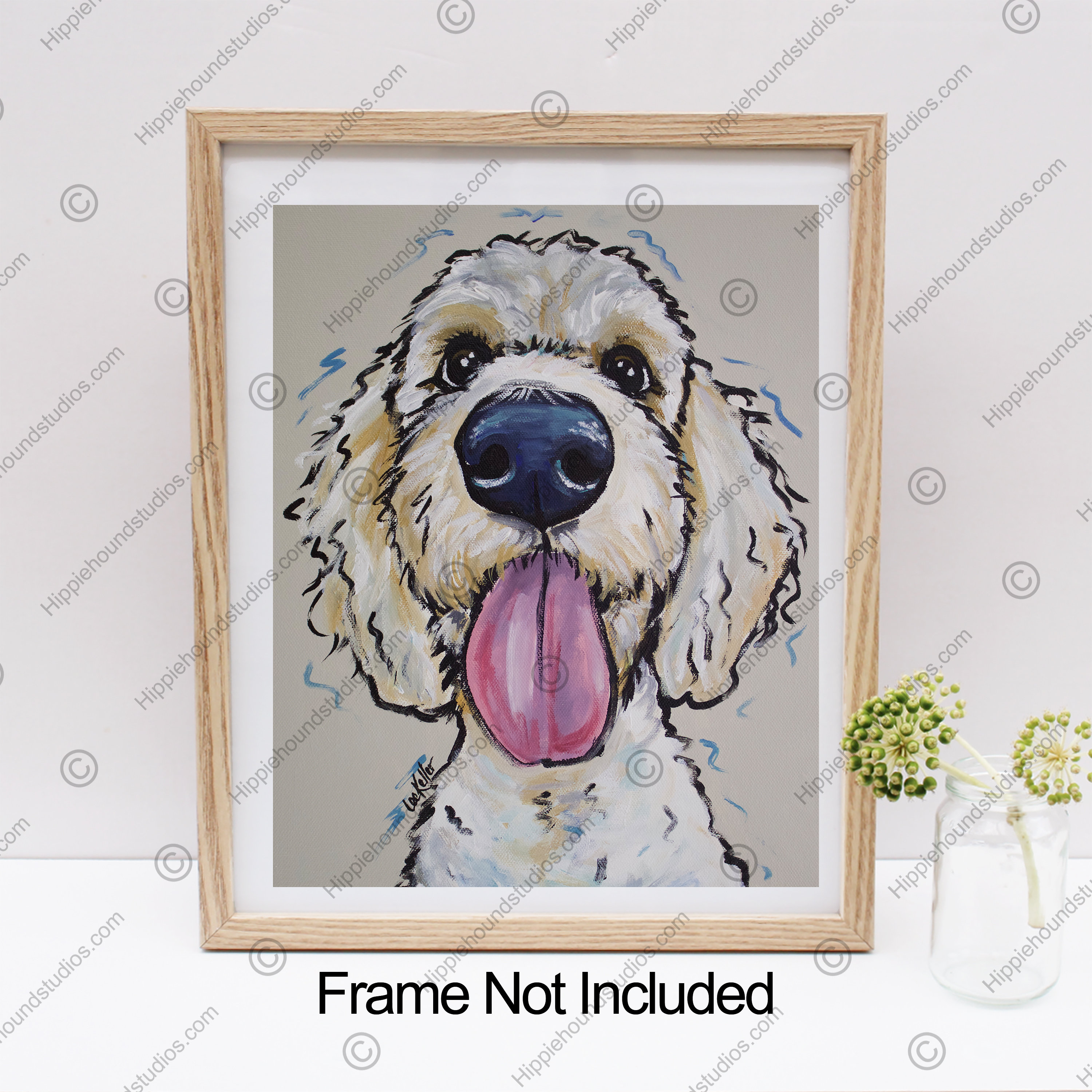 Goldendoodle Art Print Golden Doodle Art Fine Art Paper or - Etsy
