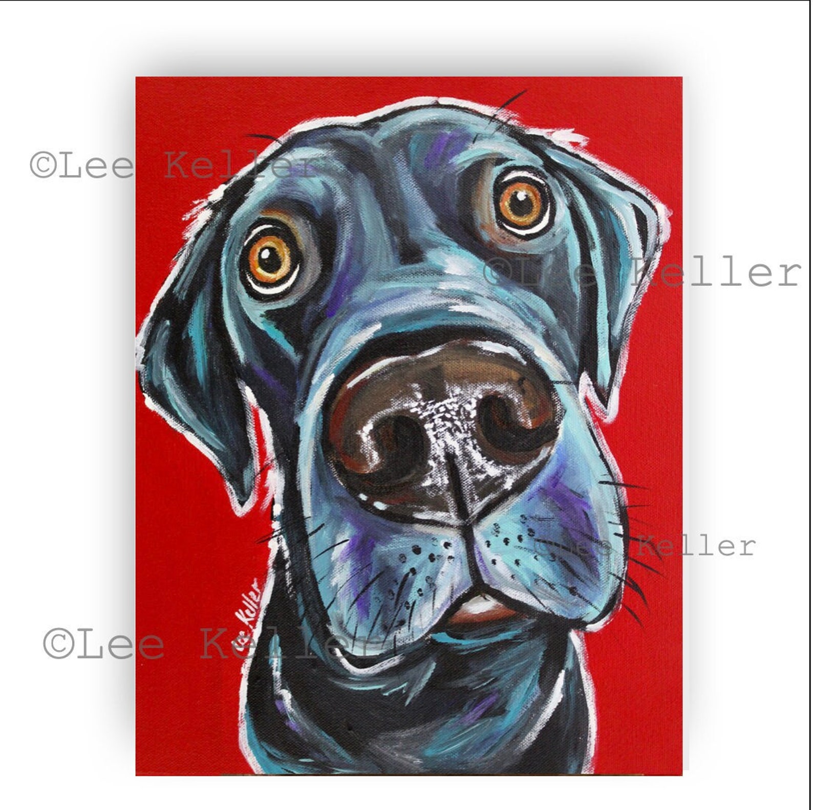 Colorful Black Lab Art Fine Art or Canvas Black Labrador - Etsy