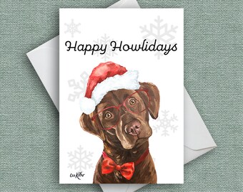Cute Dog Lover Card Chocolate Lab Christmas Birthday Pet - Etsy