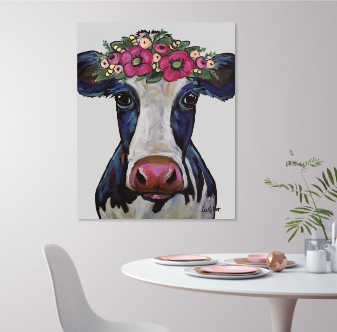 Cow Art Print From Original Canvas Cow Painting. Farmhouse Cow - Etsy