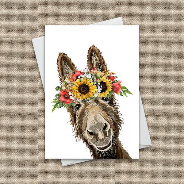 Donkey Greeting Cards - Etsy