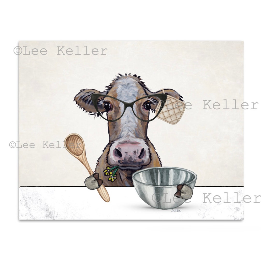 Cow Kitchen Art, Cow Baking Art, Farm Animal Kitchen Art - Etsy