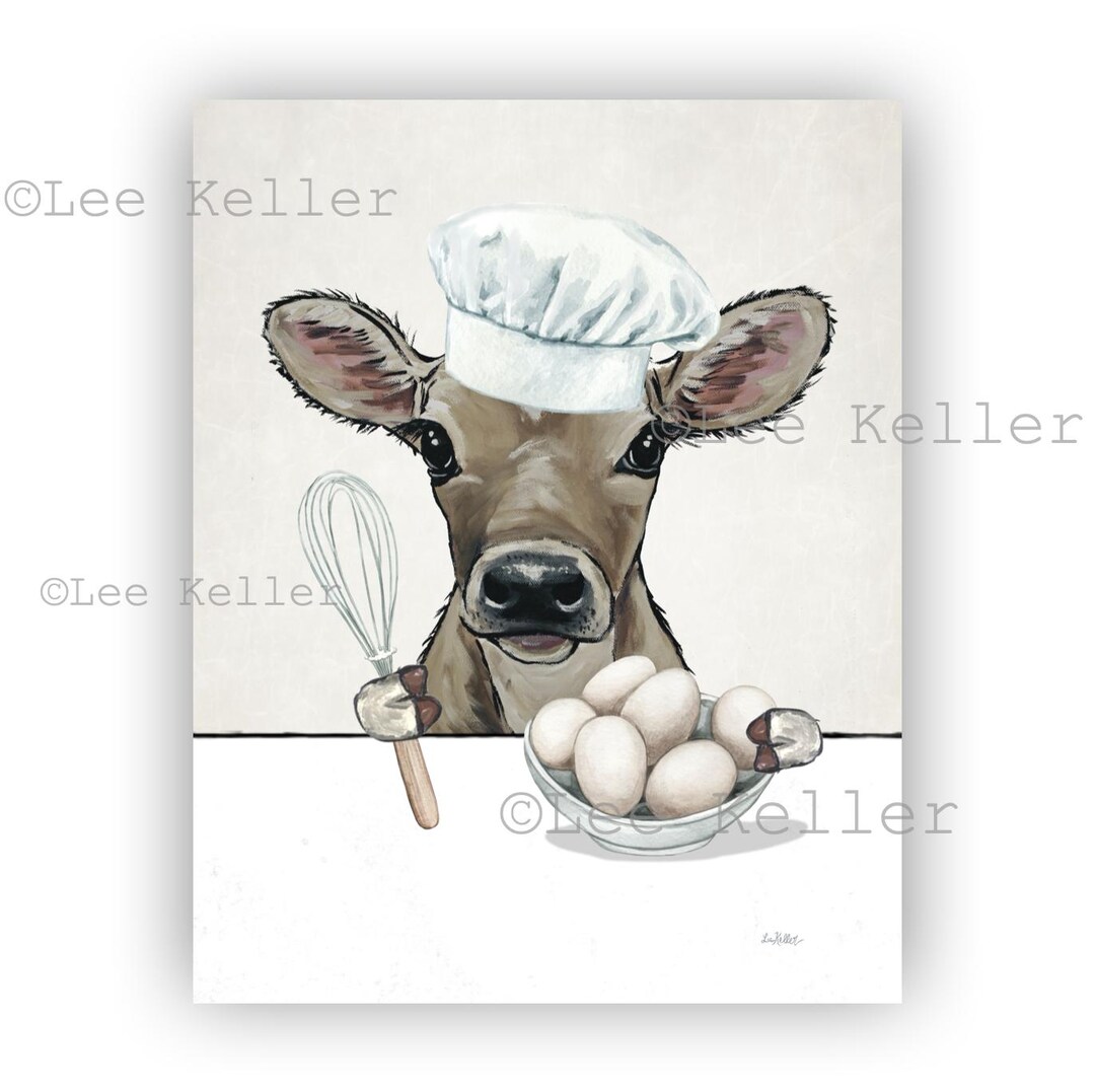 Cow Kitchen Art - Cow Baking Art - Farm Animal Kitchen Art - Cow ...