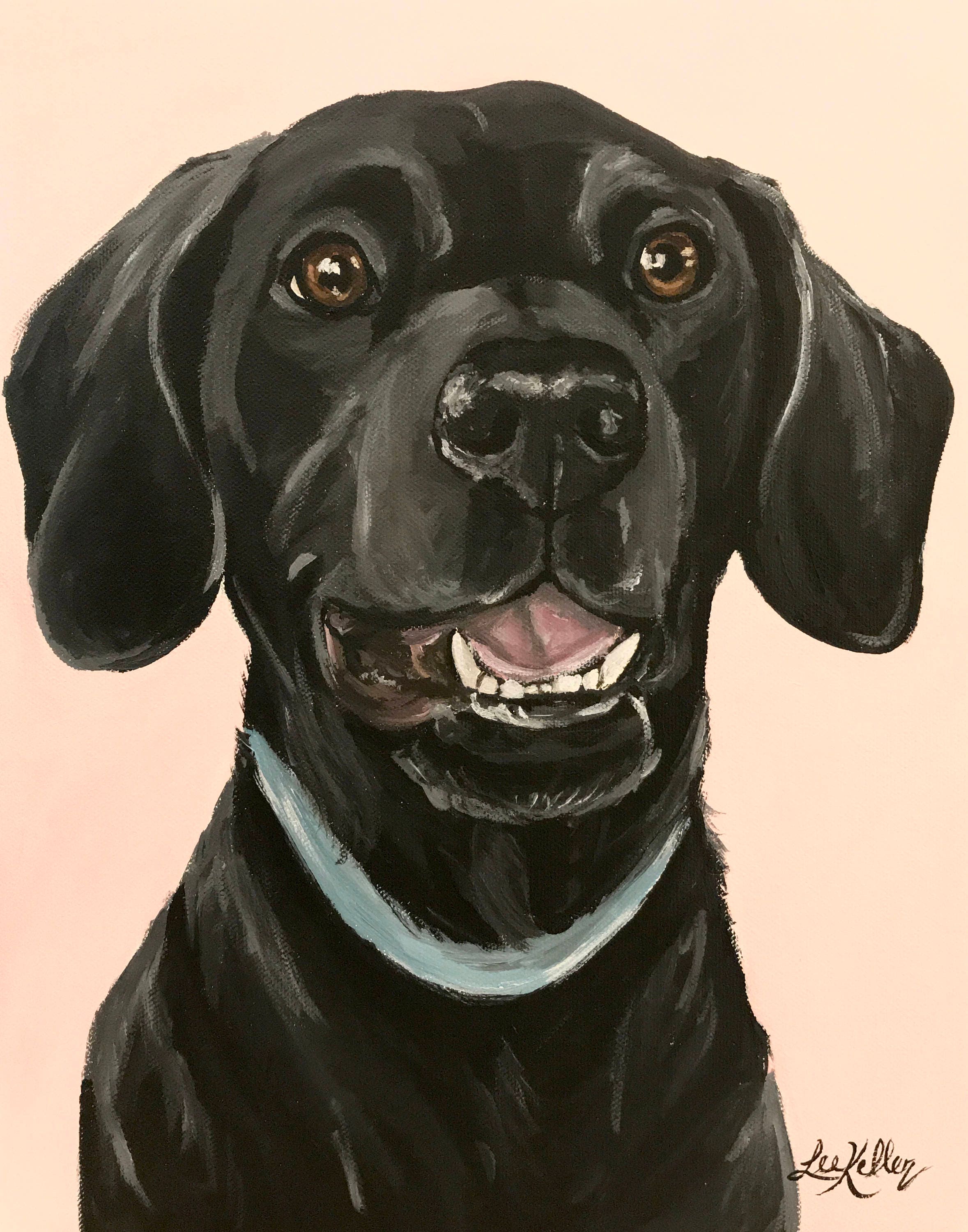 Black lab art Black Labrador print from original canvas Black | Etsy