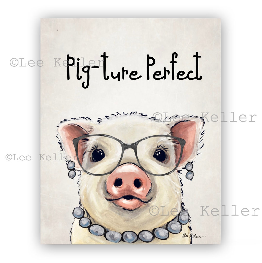 Pig Art, Pig Decor. Pig Bathroom Sign, Farmhouse Pig Art, Pig Bedroom ...