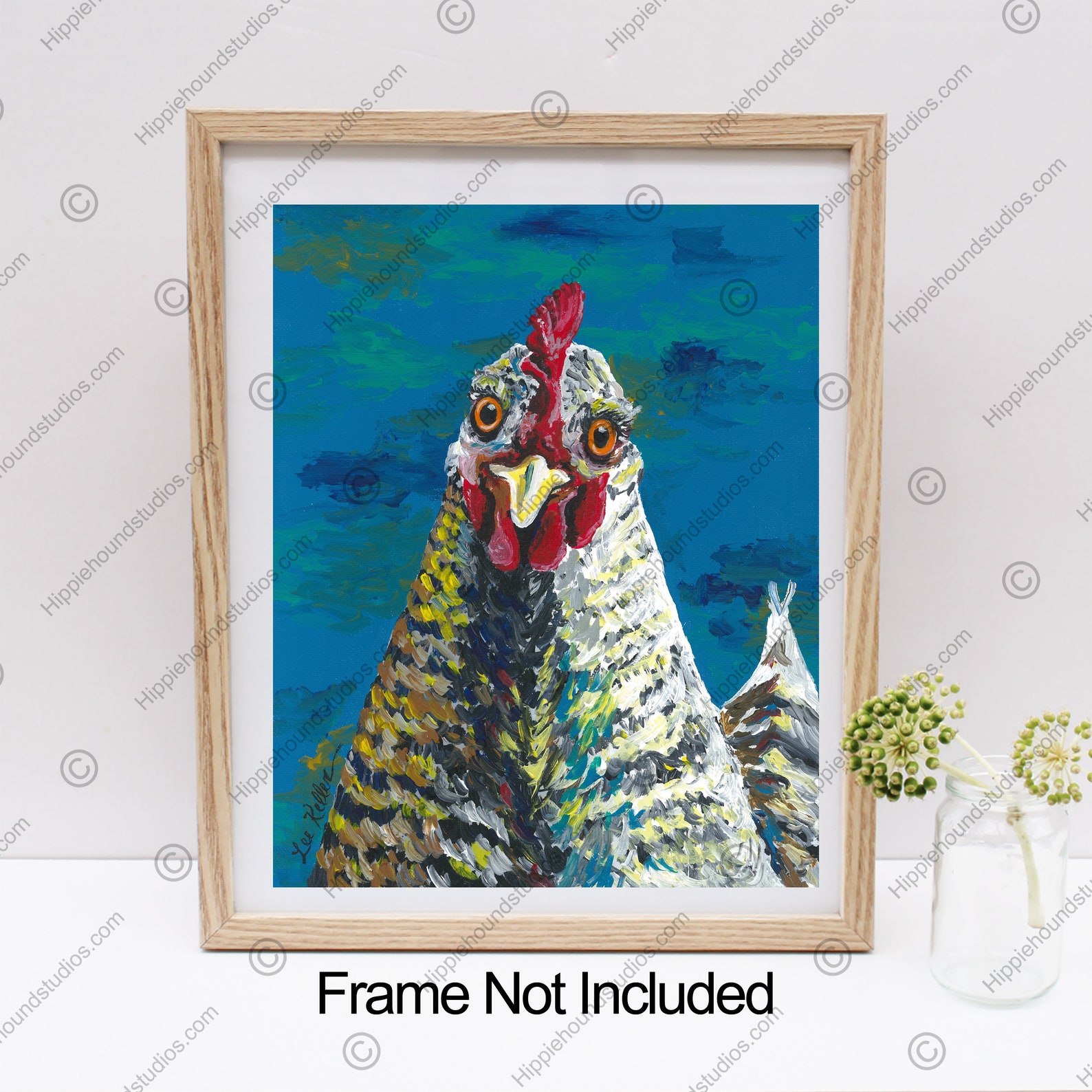 Colorful Chicken Art Print From Original Canvas Chicken - Etsy