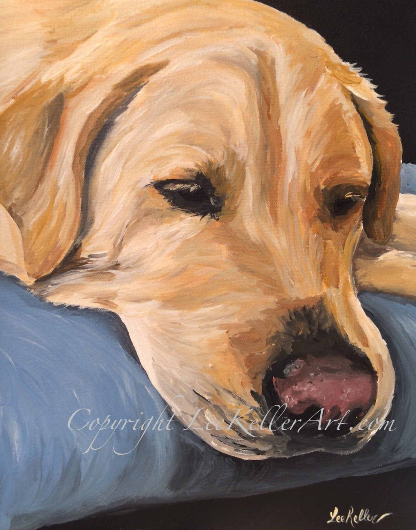 Yellow Lab Art Print From Original Yellow Labrador Canvas - Etsy