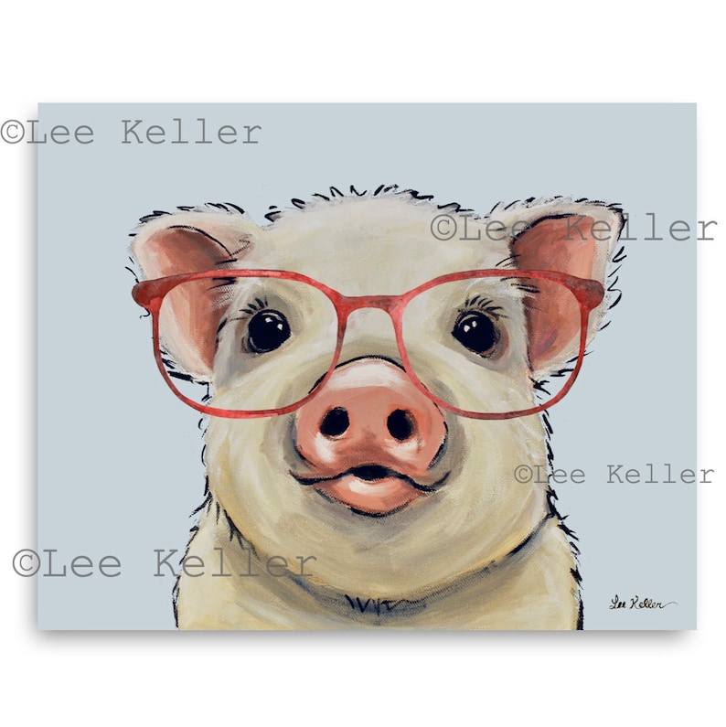 Pig Art Pig Decor. Cute Pig With Flowers Print. Farmhouse Pig - Etsy