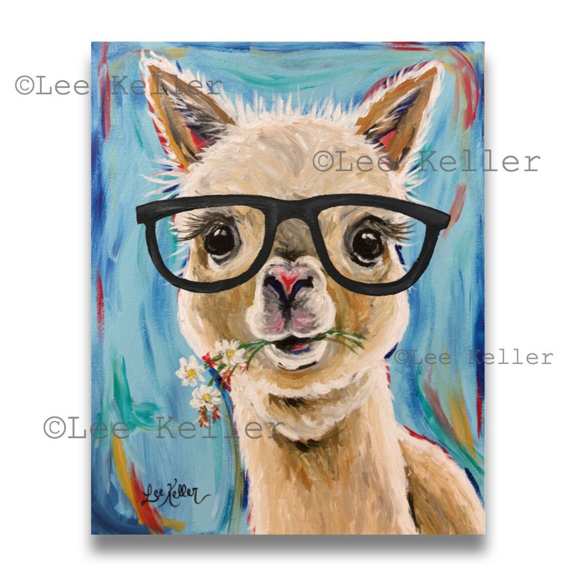 Alpaca With Glasses Art, Alpaca Decor. Alpaca Print From Original ...