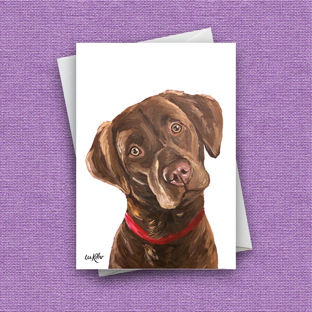 Chocolate Lab Card, 5x7" Dog Greeting Card, Dogs Greeting Cards - Etsy