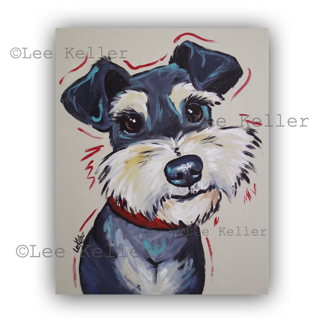 Schnauzer Art Print, Fun Sweet Schnauzer Art, Schnauzer Art Print ...