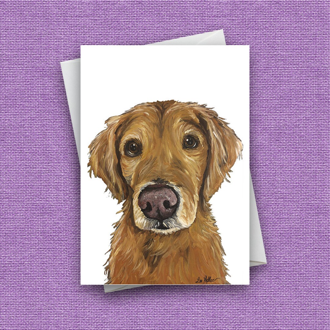Golden Retriever Card, 5x7" Dog Greeting Card, Dogs Greeting Cards - Etsy