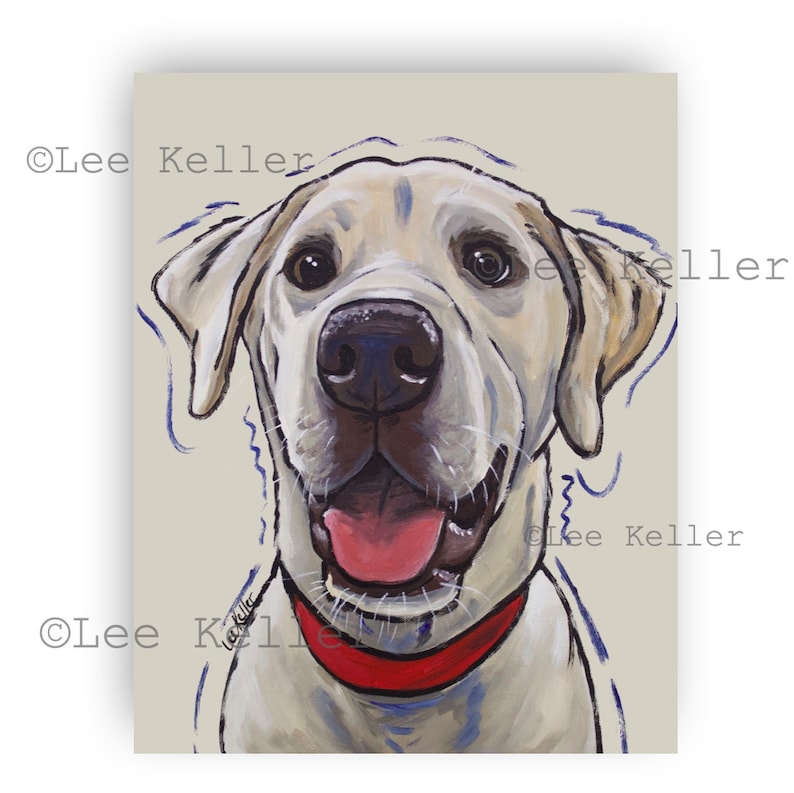 Yellow Lab Art Print Fun Yellow Labrador Art on Canvas or - Etsy