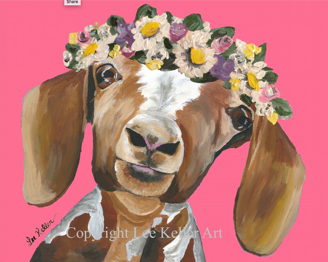 Goat Art Print From Original Canvas Goat Painting Goat | Etsy