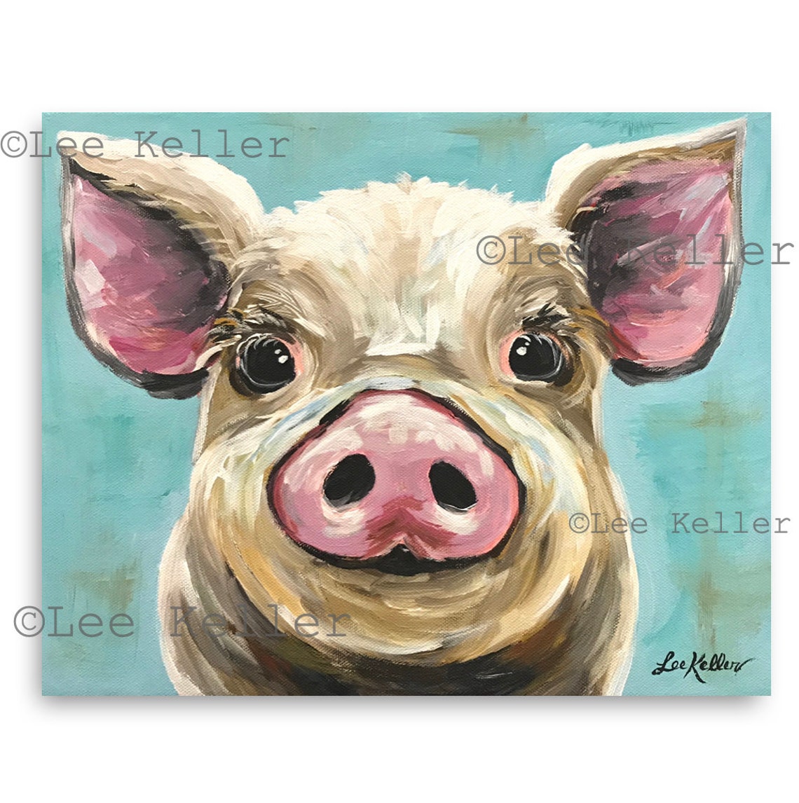 Pig Art Pig Decor. Pig Print From Original Pig on Canvas - Etsy