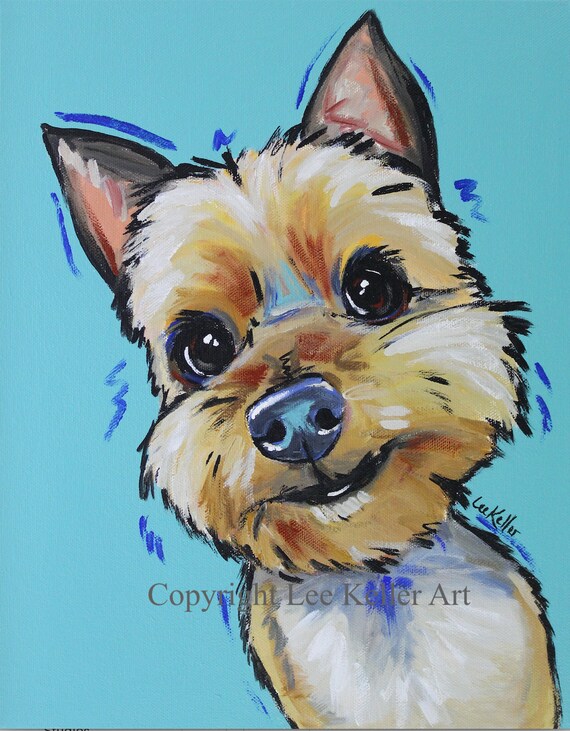 Yorkie Art Print From Original Yorkshire Terrier Painting - Etsy