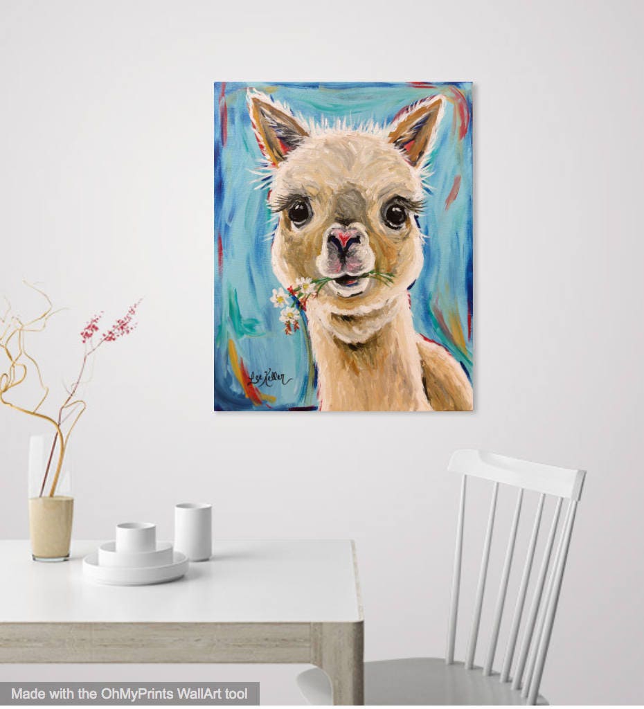 Alpaca Canvas Art Print Alpaca Art Alpaca Art Prints Alpaca | Etsy