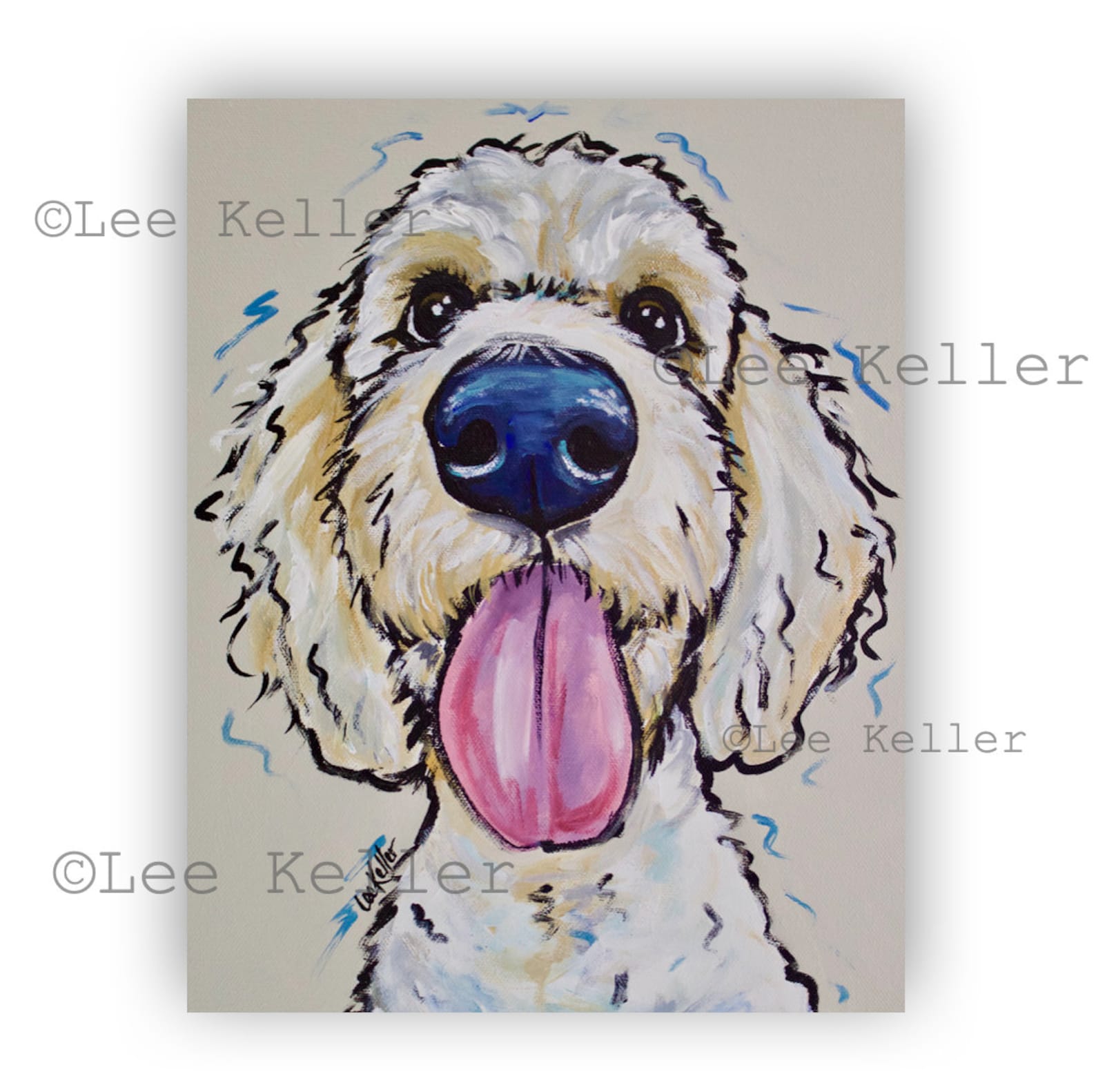 Goldendoodle Art Print Golden Doodle Art Fine Art Paper or - Etsy