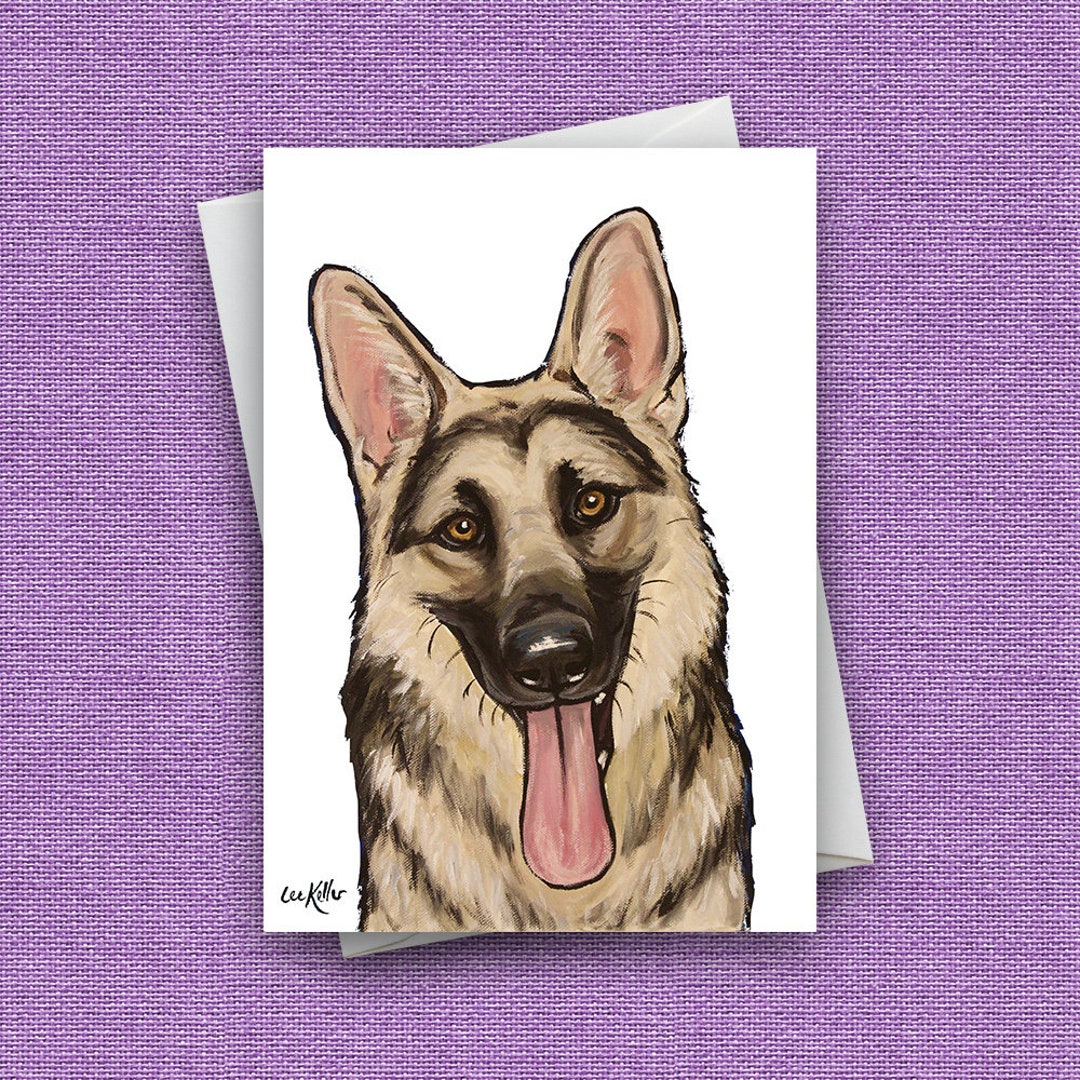 German Shepherd Greeting Card, 5x7" Dog Greeting Card, Greeting Dogs ...