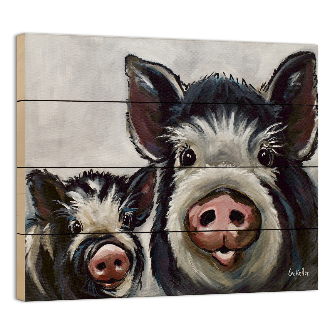 Farmhouse Pig Wood Wall Decor - Pig Pallet Art -mom and Baby Pig on ...
