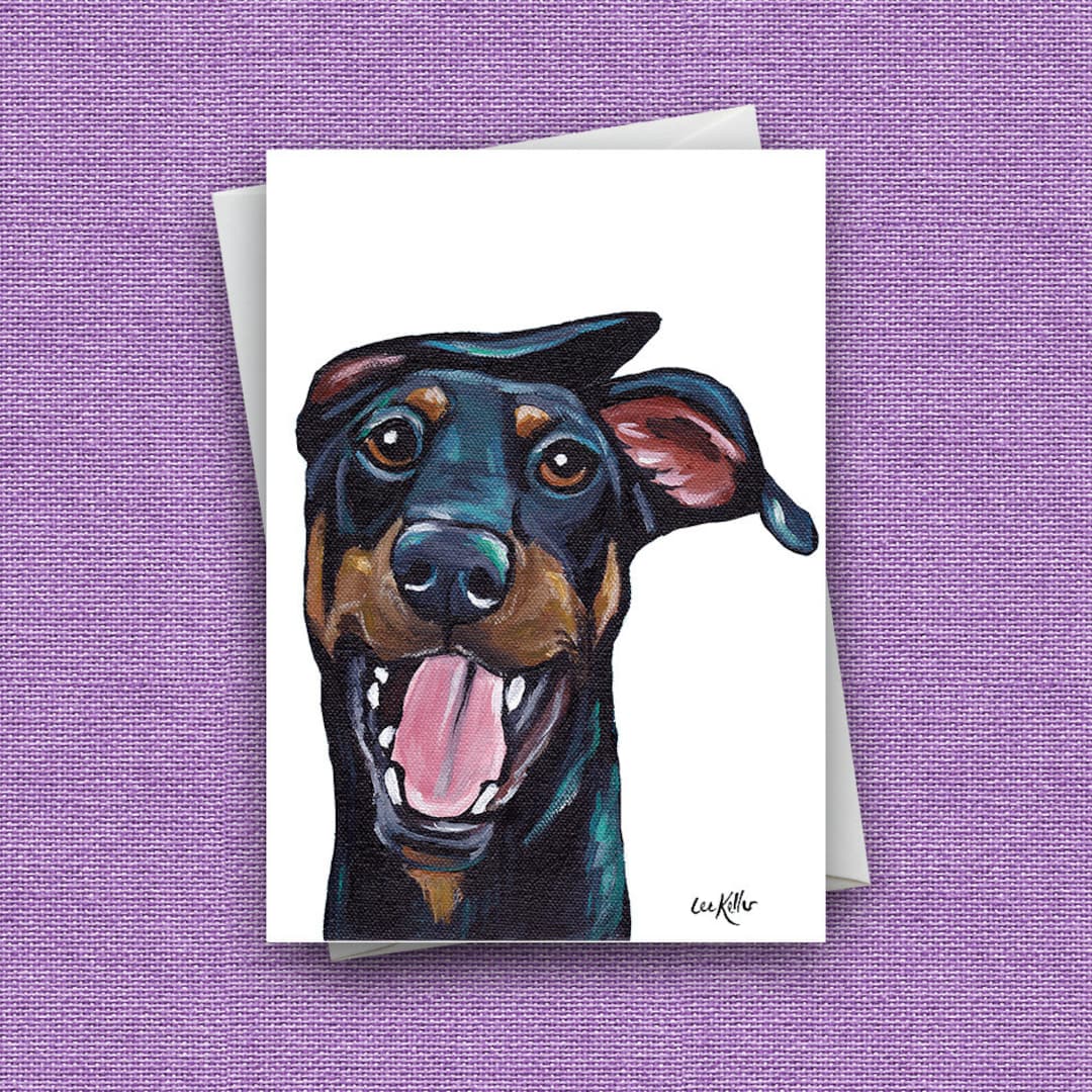 Doberman Card, 5x7" Dog Greeting Card, Dogs Greeting Cards - Etsy