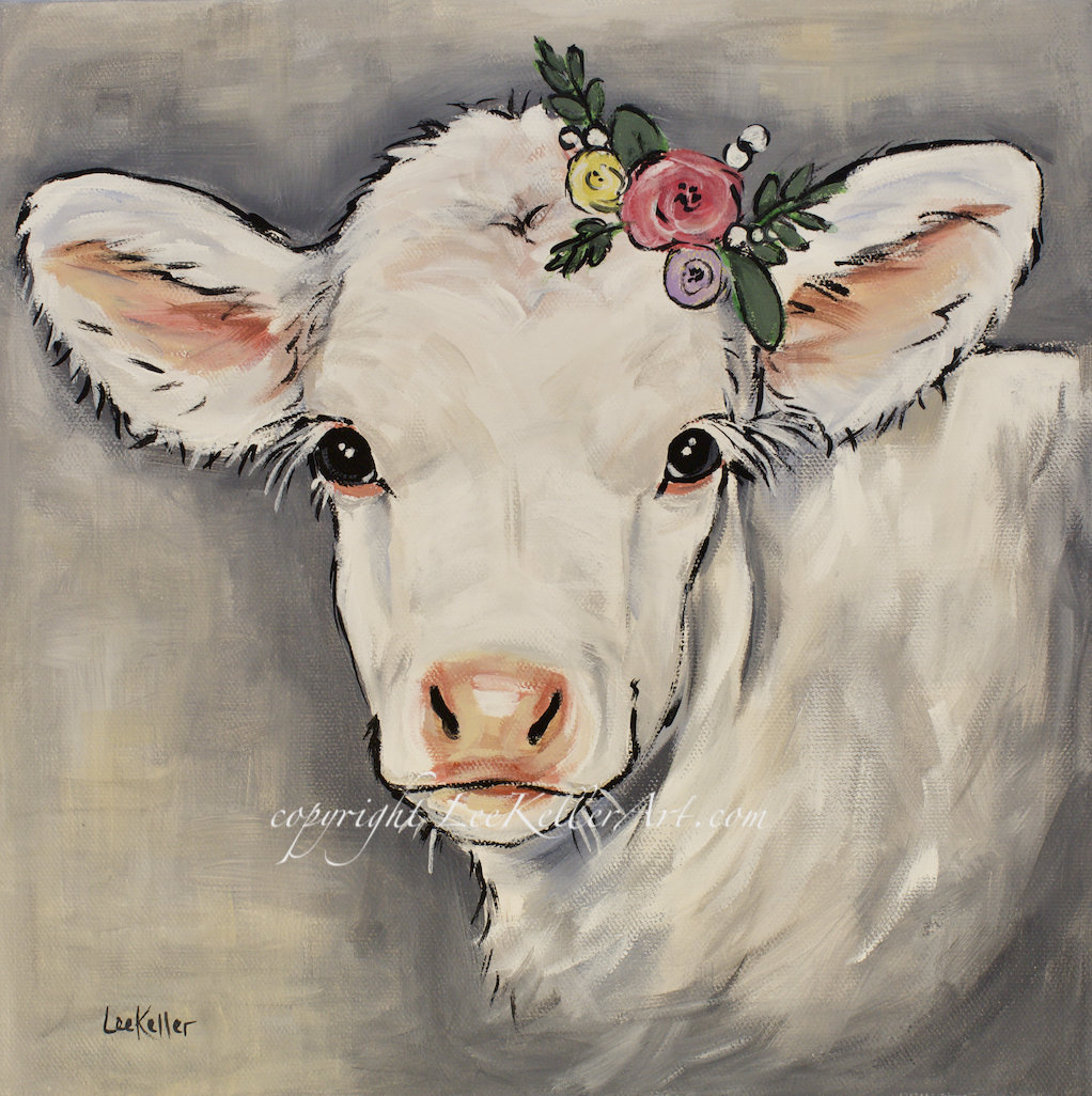 Cow Art Print Cow Decor From Original Canvas Cow Painting. | Etsy