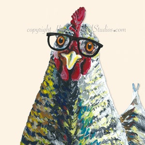 Colorful Chicken Art Print From Original Canvas Chicken - Etsy
