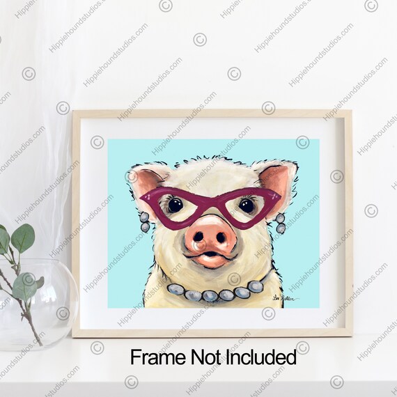 Pig Art Pig Decor. Pig Print From Original Pig on Canvas - Etsy