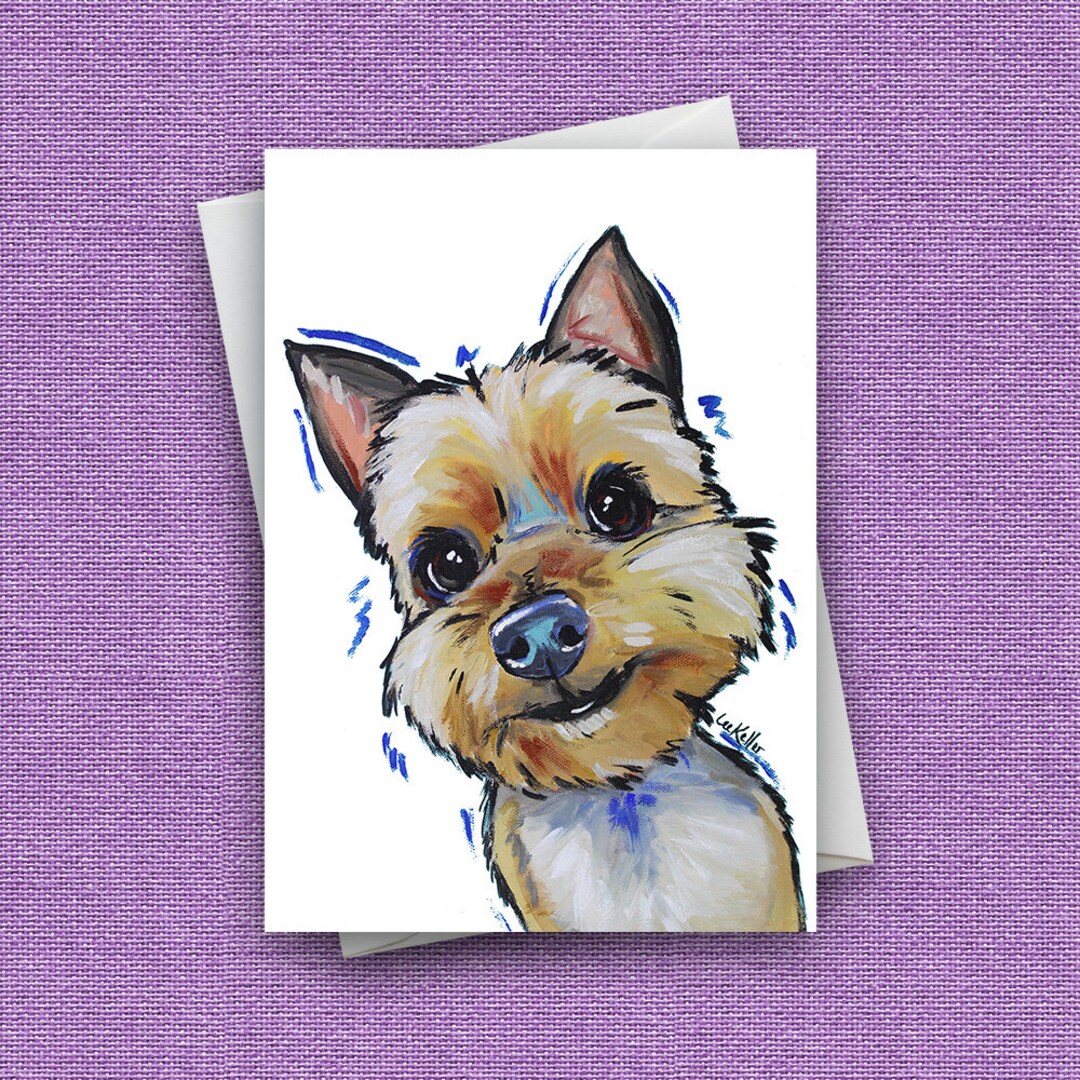 Yorkie Card, 5x7" Dog Greeting Card, Dogs Greeting Cards - Etsy