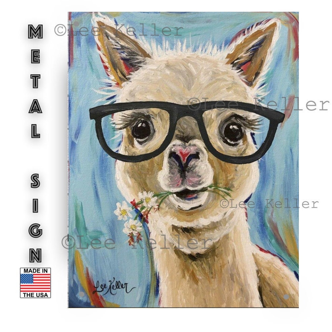 Alpaca Tin Sign Alpaca Metal Sign Farmhouse Wall Decor Alpaca Glasses ...