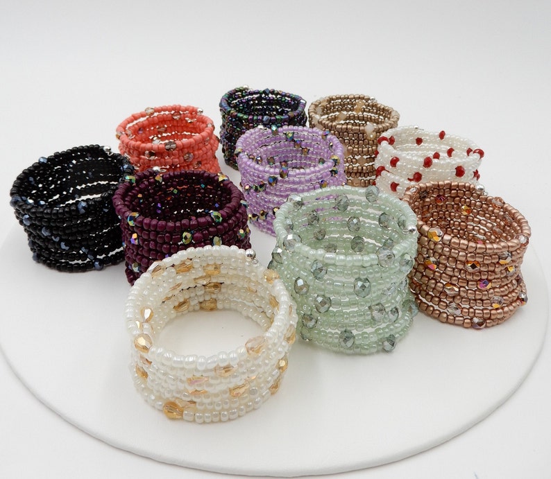 Seed Bead Wrap Bracelet Memory Wire Wrap Bracelet 9 Row Etsy