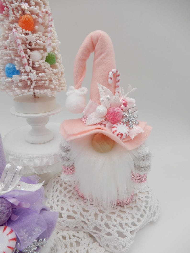 Pastel Christmas Gnome: Candy Hat Wizard Decor - Etsy