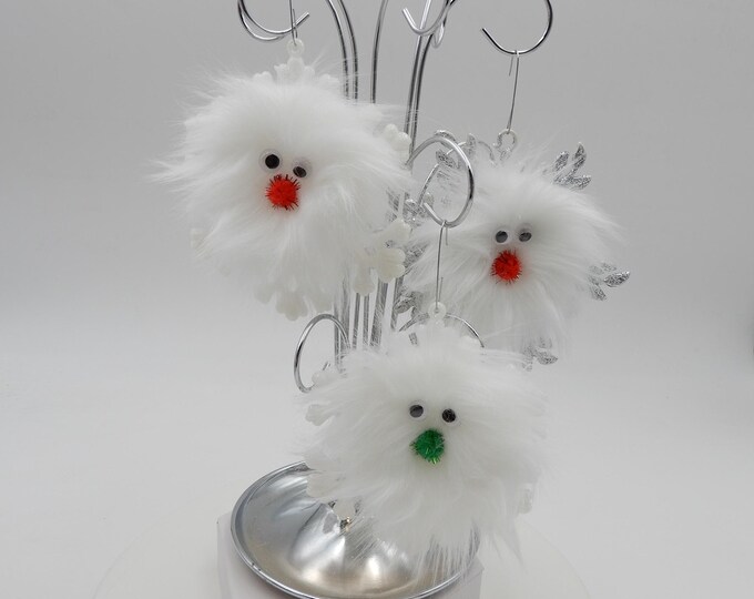 Frazzled Snowflake Christmas Ornament: Googly Eyes, Pompom Nose - Etsy