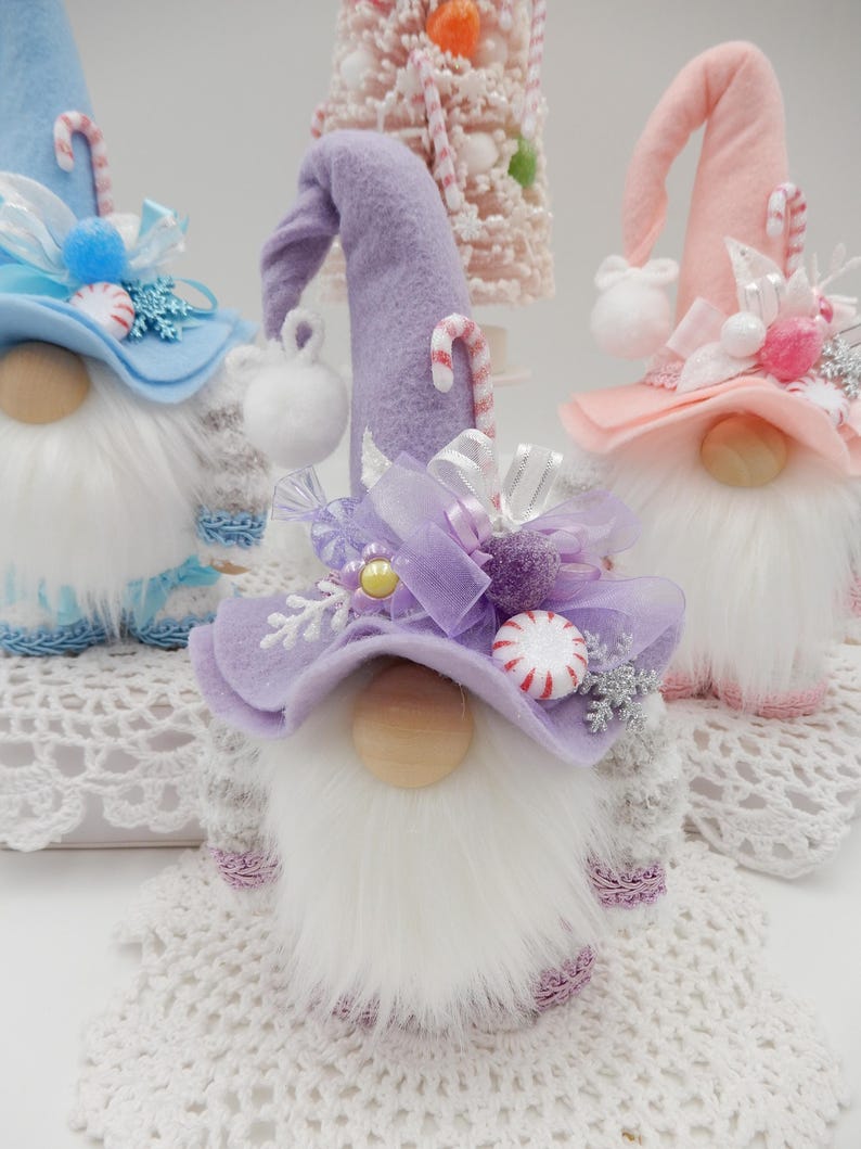 Pastel Christmas Gnome: Candy Hat Wizard Decor - Etsy