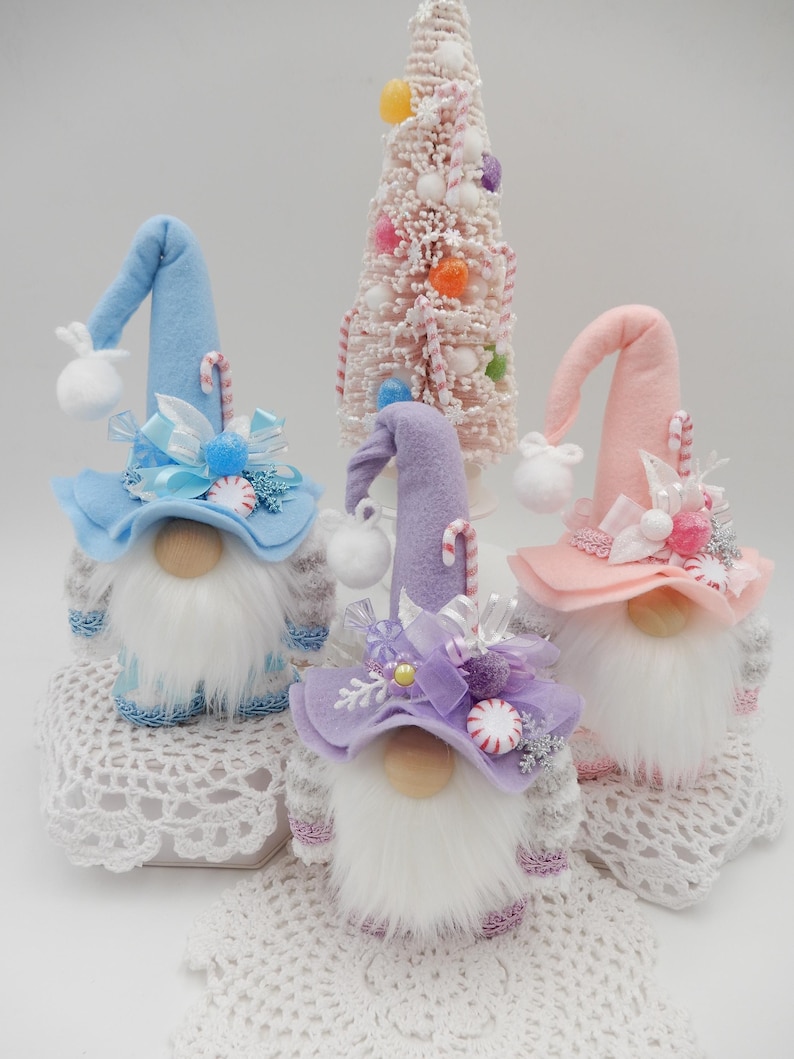 Pastel Christmas Gnome: Candy Hat Wizard Decor - Etsy
