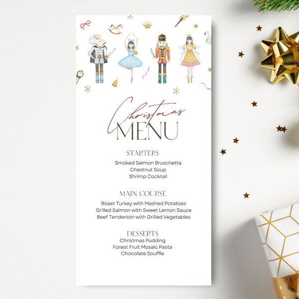 Christmas Menu Nutcracker - Etsy