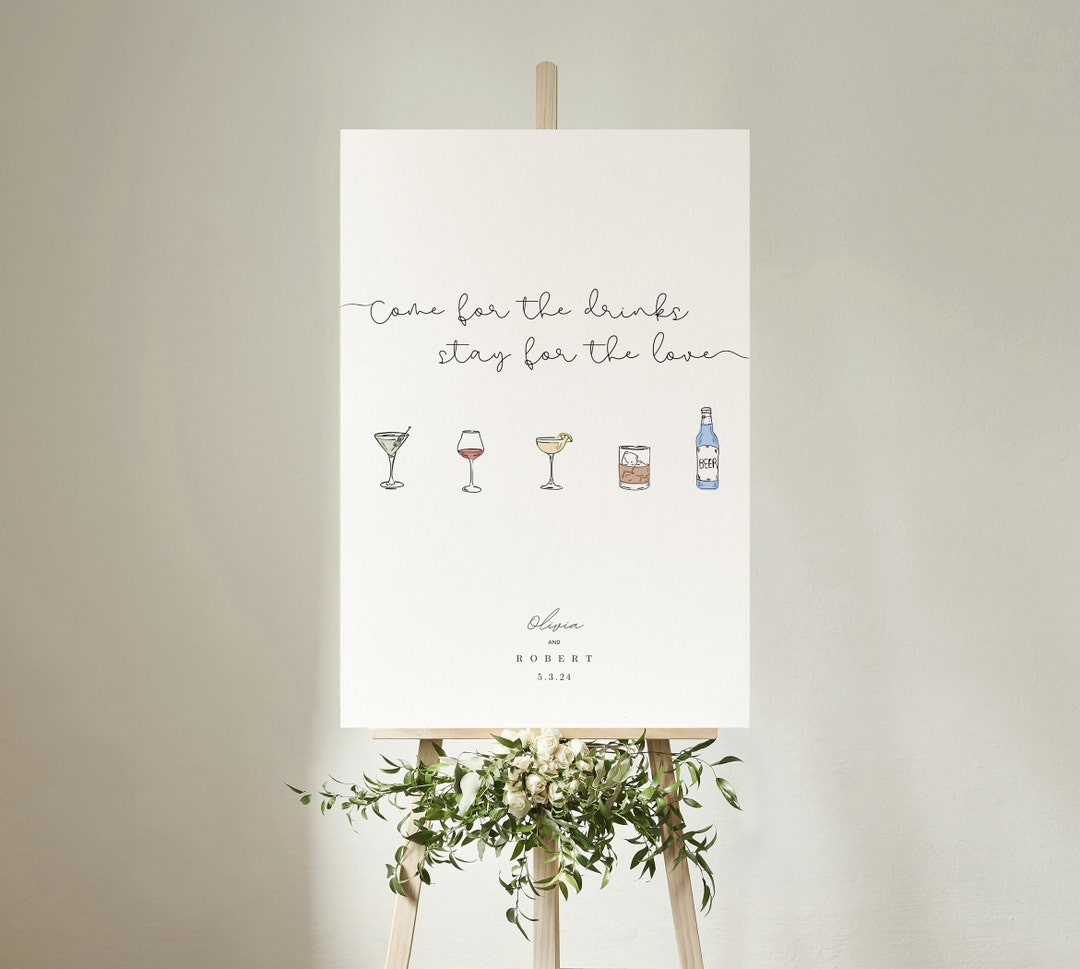 Welcome Sign Template/engagement Wedding Party Welcome Sign/drinks ...