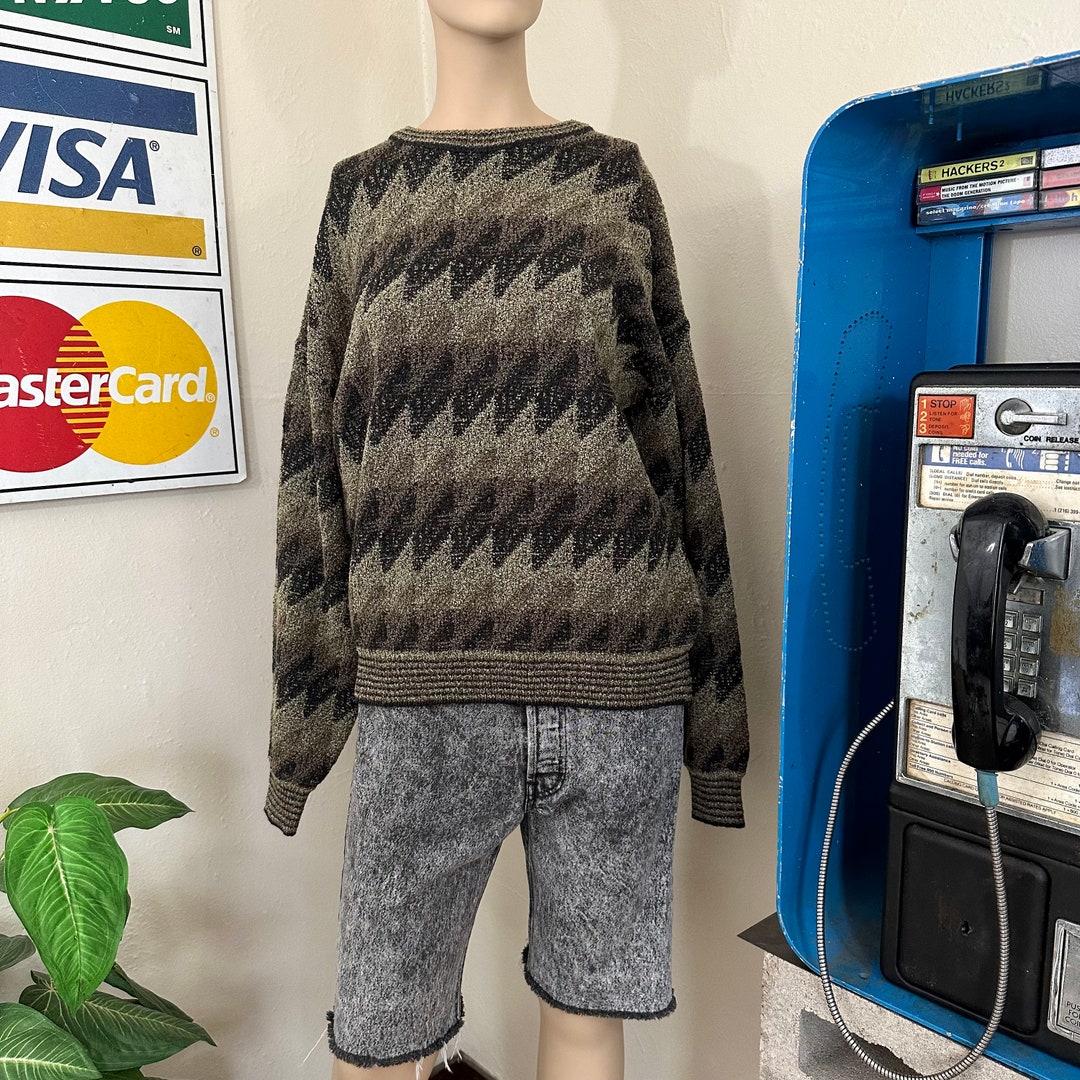 Vintage 90s Jantzen Blurry Zig Zag Sweater. Size Large - Etsy