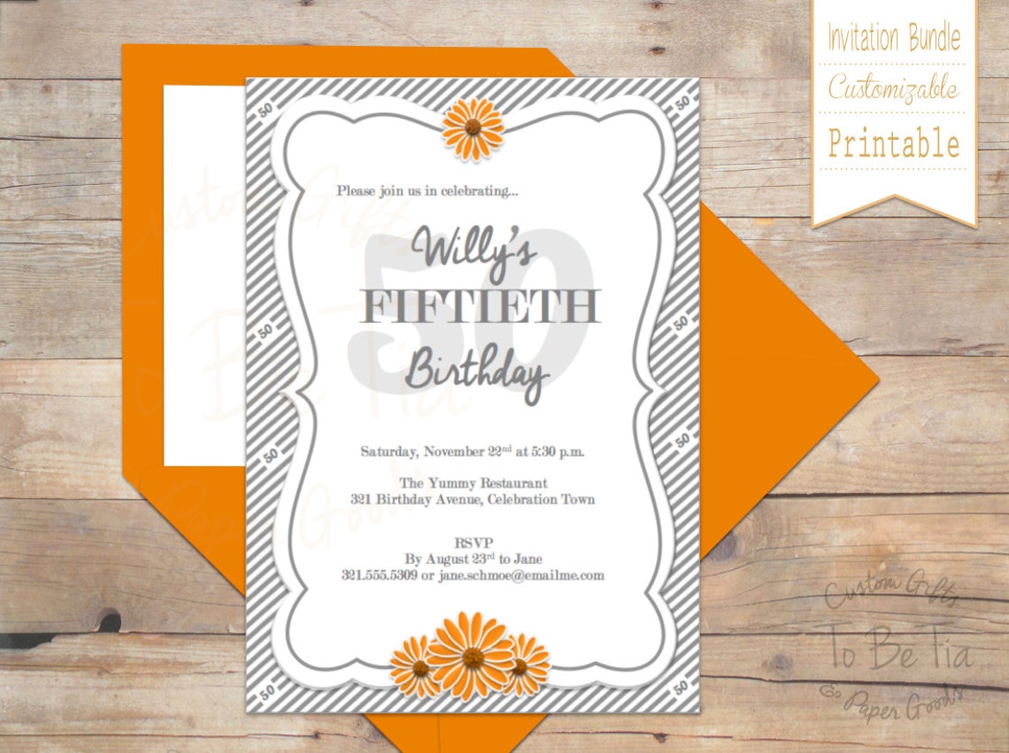 Printable Milestone Birthday/anniversary Party Invitation and - Etsy