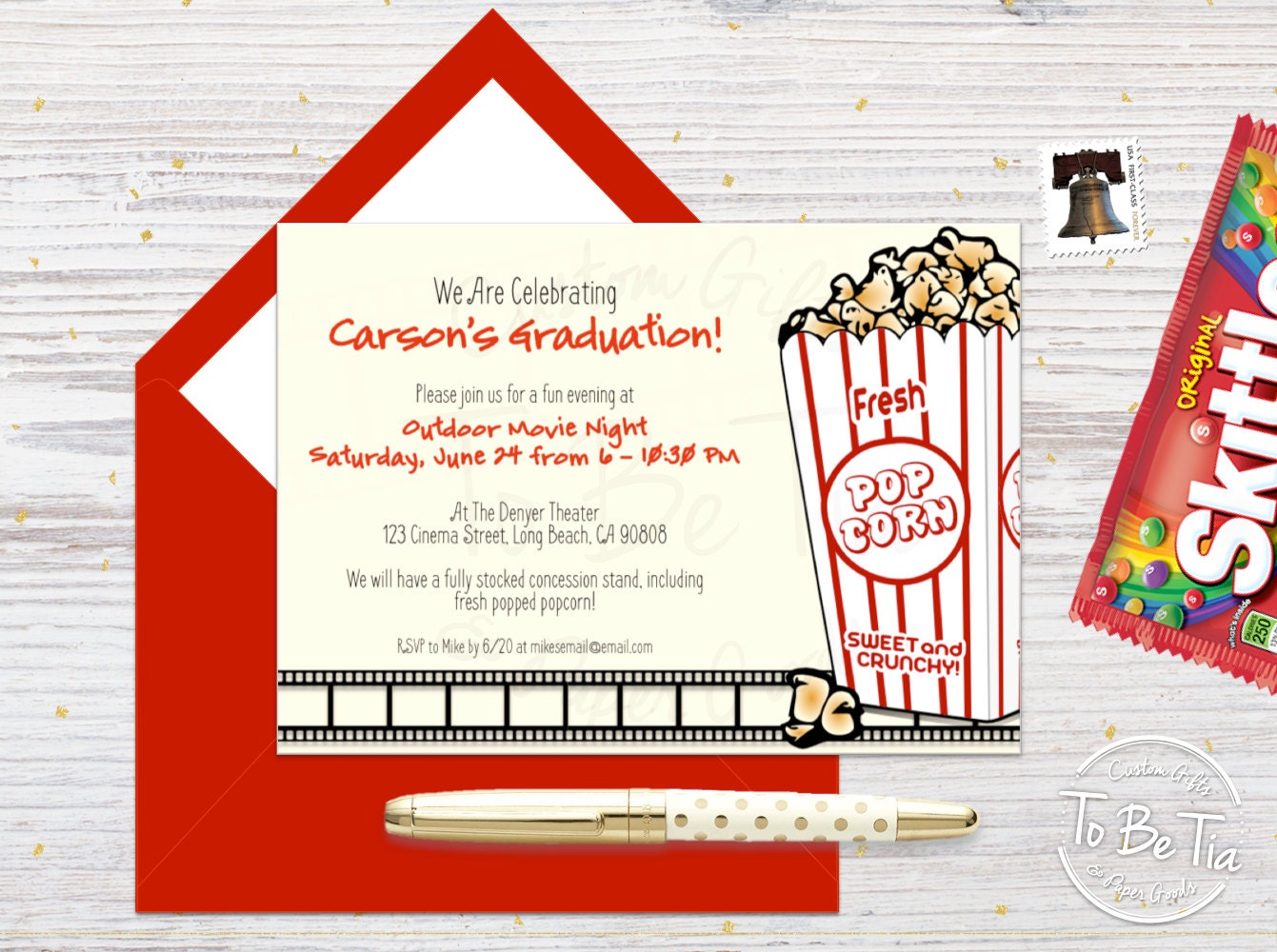 Movie Party Invitation – Made-to-order/printable - Etsy