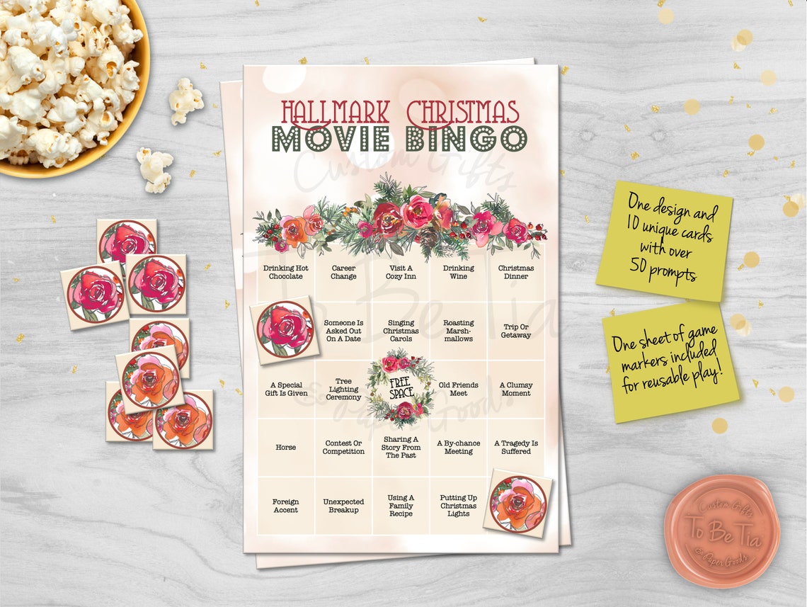 Christmas Movie Bingo Printable Game Cards and Markers - Etsy