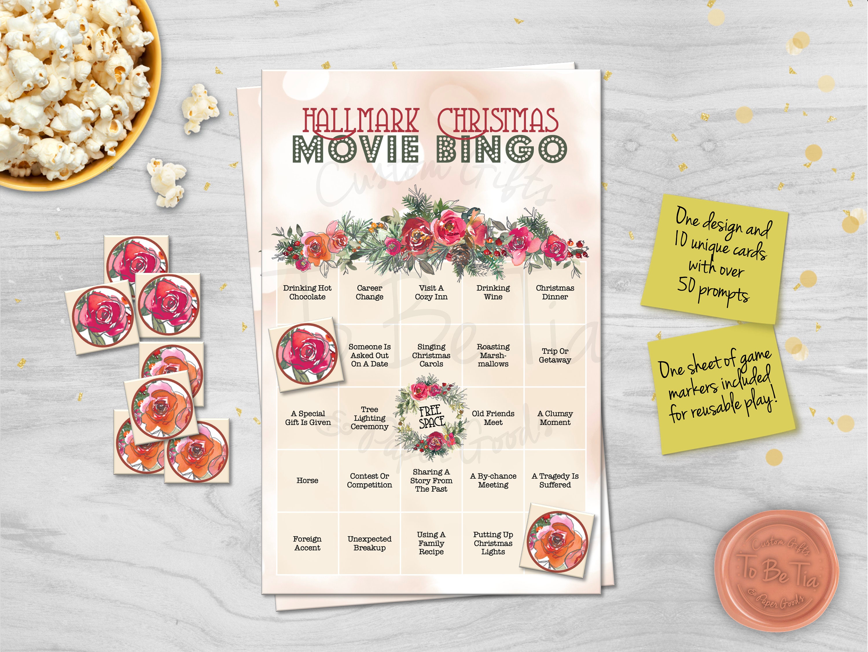 Christmas Movie Bingo Printable Game Cards and Markers - Etsy