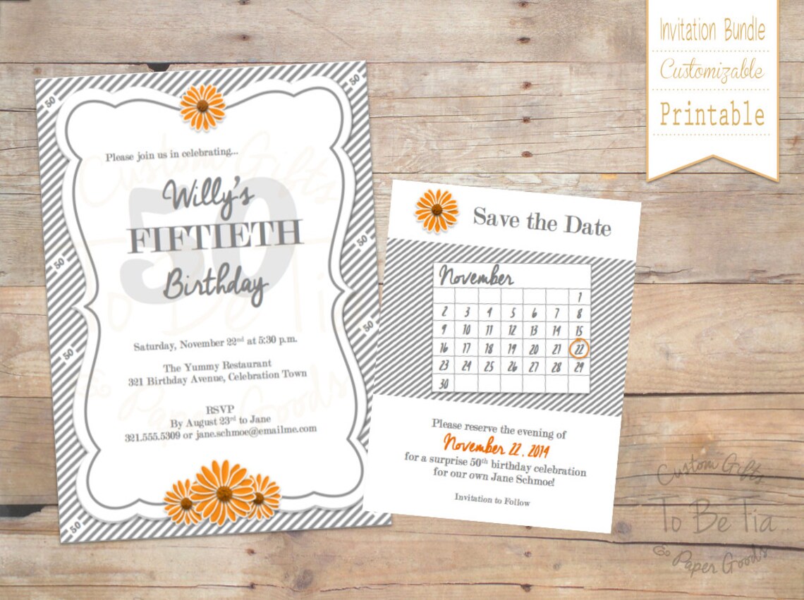 Printable Milestone Birthday/anniversary Party Invitation and - Etsy