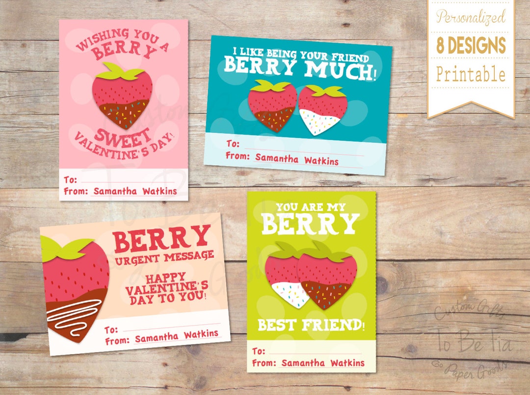 SAME DAY SERVICE! Berry Sweet Valentine's Day Cards for Kids ...