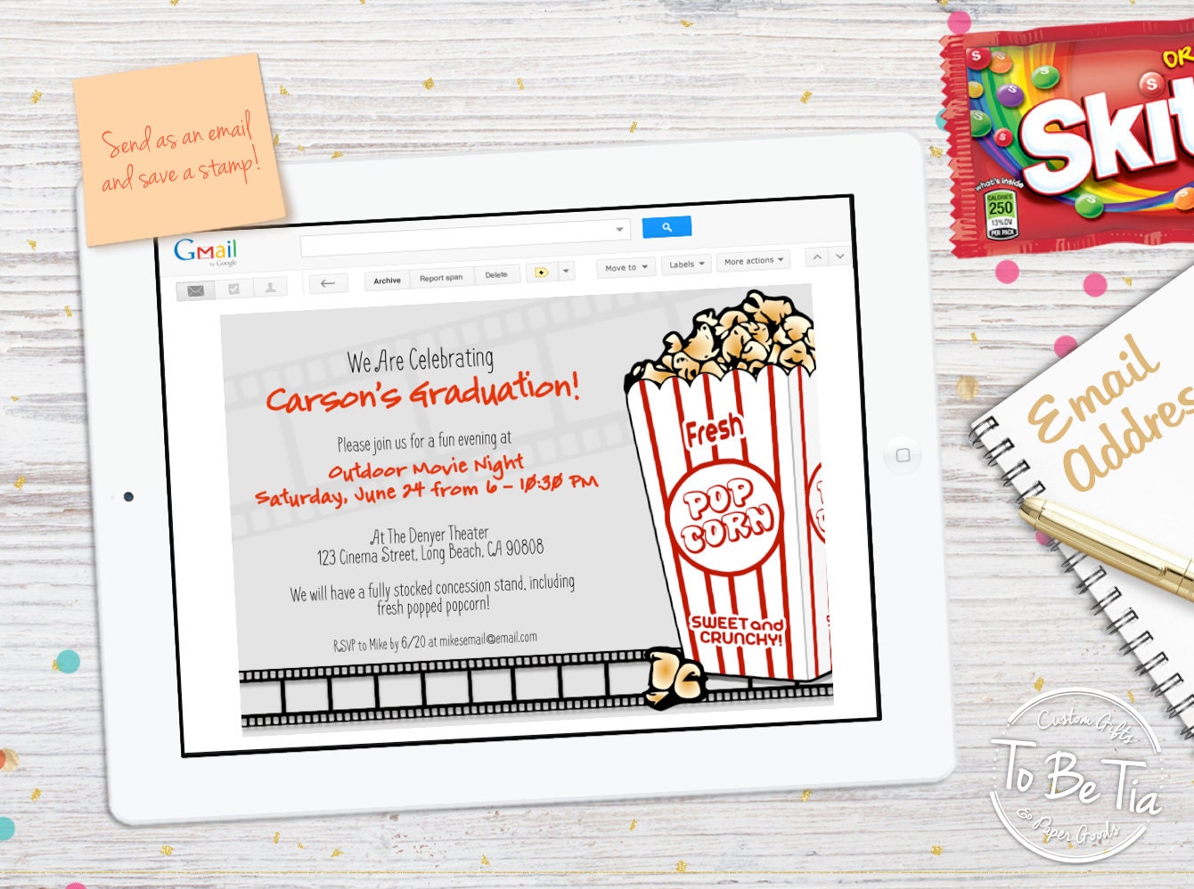 Movie Party Invitation Made-to-order/printable | Etsy