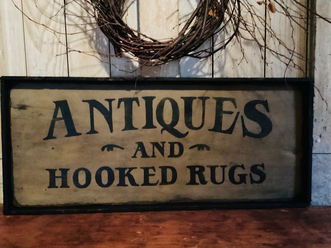 Antiques and Hooked Rugs Sign - Etsy